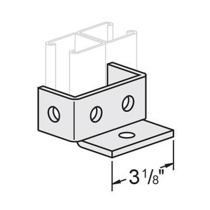 5 HOLE DOUBLE CHANNEL POST BASE 1-7/8" X 3-1/4" - ELECTRO GALVANIZED