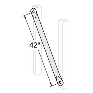2 HOLE ROUND STRAIGHT DIAGONAL BRACE, 42" - ELECTRO GALVANIZED