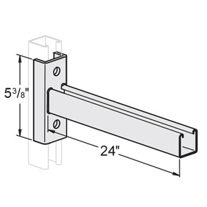 SINGLE CHANNEL REVERSIBLE CLEVIS BRACKET, 24" - ELECTRO GALVANIZED
