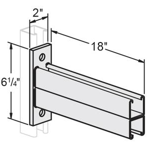 DOUBLE CHANNEL BRACKET, 18" - ELECTRO GALVANIZED