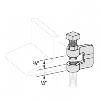 MALLEABLE C-CLAMP W/LOCKNUT FOR 1/2" ROD - ELECTRO GALVANIZED