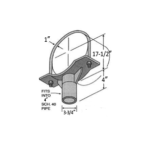 24" HEAVY DUTY PIPE SADDLE WITH U-BOLT - BLACK