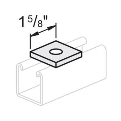 3/8 SQUARE STRUT WASHER, 1-5/8 X 1-5/8 - ELECTRO GALVANIZED