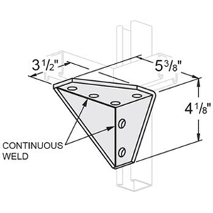 6 HOLE LEFT HAND GUSSET CORNER ANGLE CONNECTOR - 4-1/8 X 5-3/8 ...