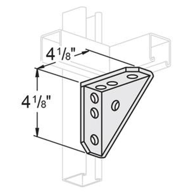 7 HOLE UNIVERSAL CORNER ANGLE - 4-1/8 X 4-1/8 - HOT DIPPED GALVANIZED