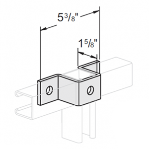 3 HOLE OFFSET U SUPPORT FOR 1-5/8" CHANNEL - ELECTRO GALVANIZED