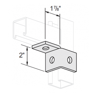 3 HOLE SINGLE CORNER WING, LEFT HAND - ELECTRO GALVANIZED
