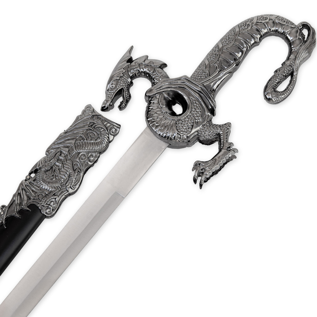 Sea of Flames Dragon Serpent Silver Ceremonial Royal Dynasty Saber ...