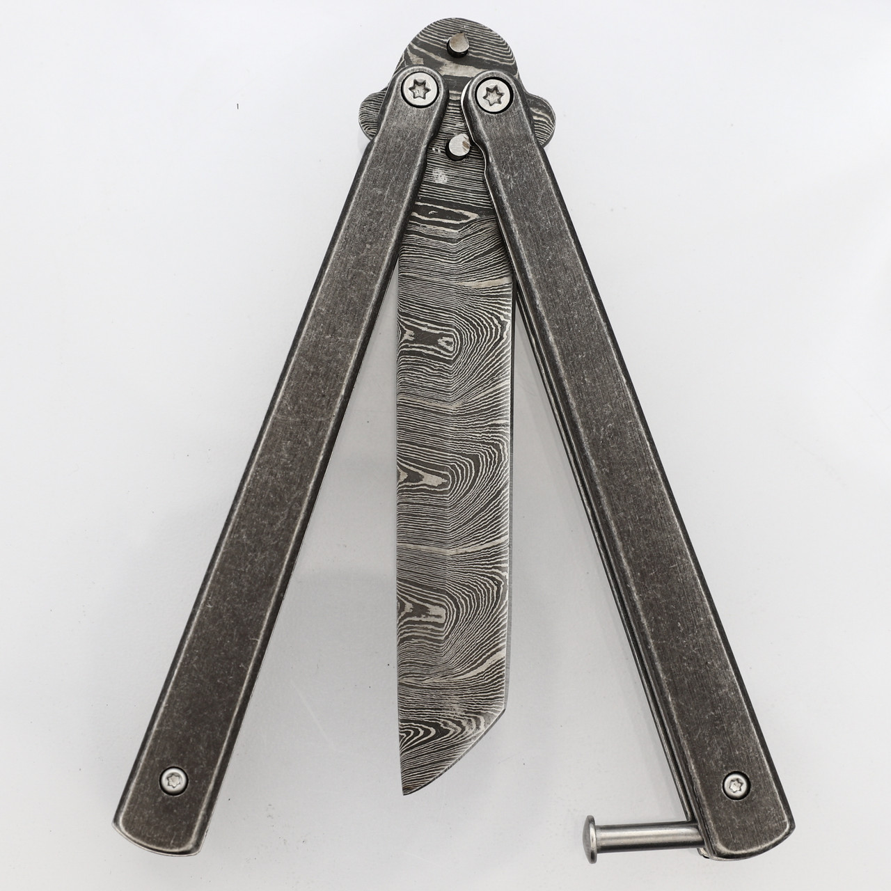 Butterfly Coal Miner Steel Knife | Tanto Point Damascus Blade ...
