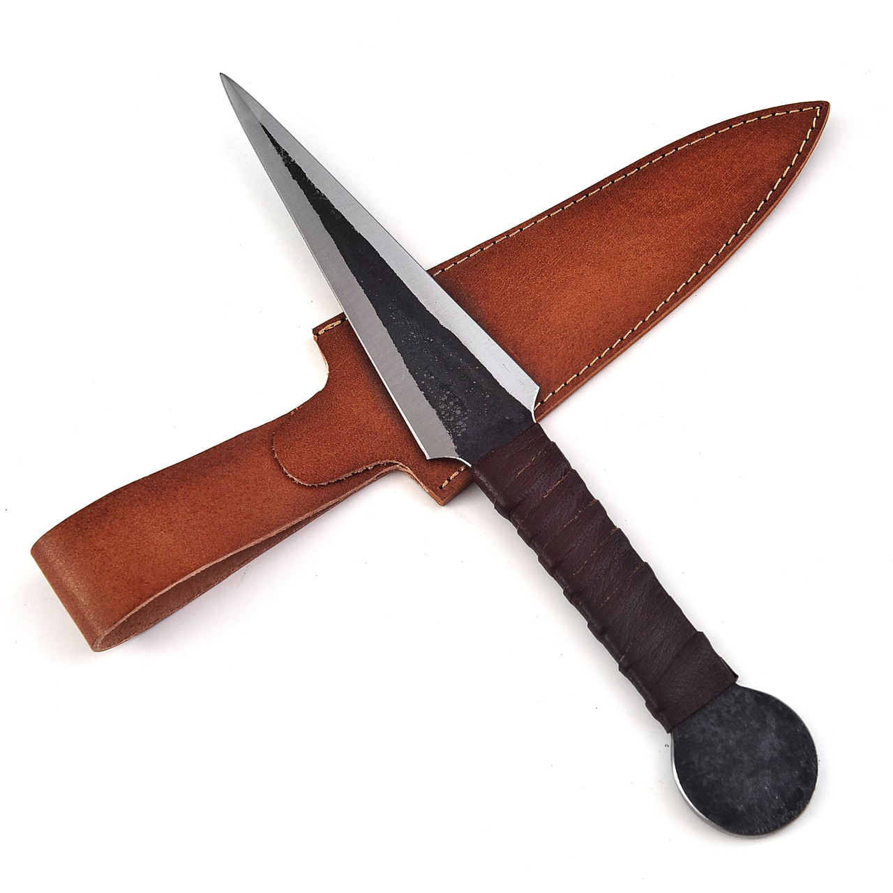 Throwing Knife Style Dagger with Froged Carbon Steel Blade, Brown ...