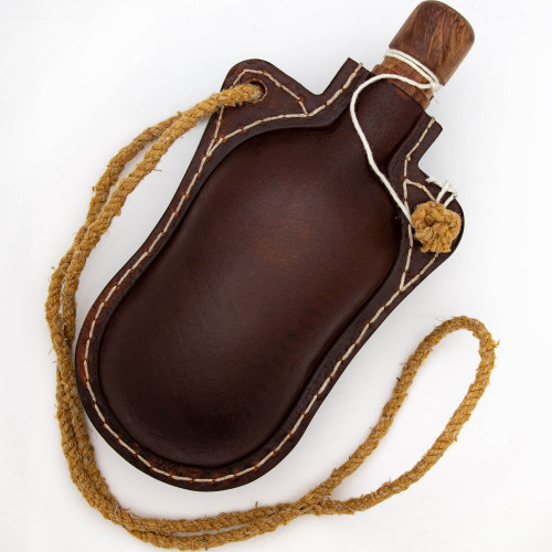 Hand Crafted Genuine Leather Costrel Pilgrim Bottle