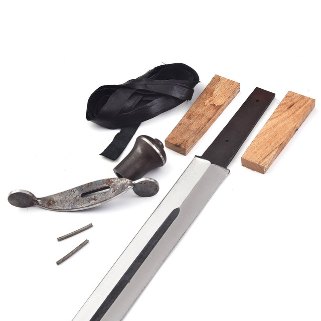 Premium High Carbon Spring Steel Sword – Double-Edged Blade, Full Tang ...