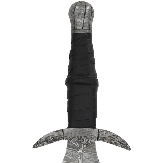 Medieval Damascus Steel Dagger – Historical Weapon with Full Tang and ...