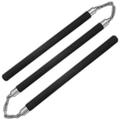 Three Section Staff Training Foam Padded Black
