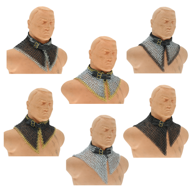 Riveted Chainmail Collar with Suede Leather Lining and Brass Buckle ...