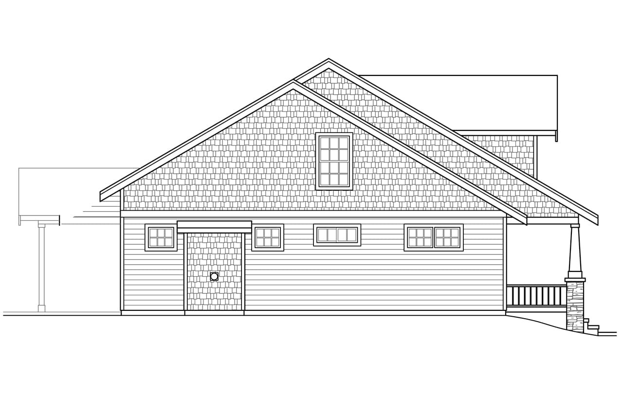 Craftsman Bungalow House Plan | Sloped Lot Home | Downhill Slope ...