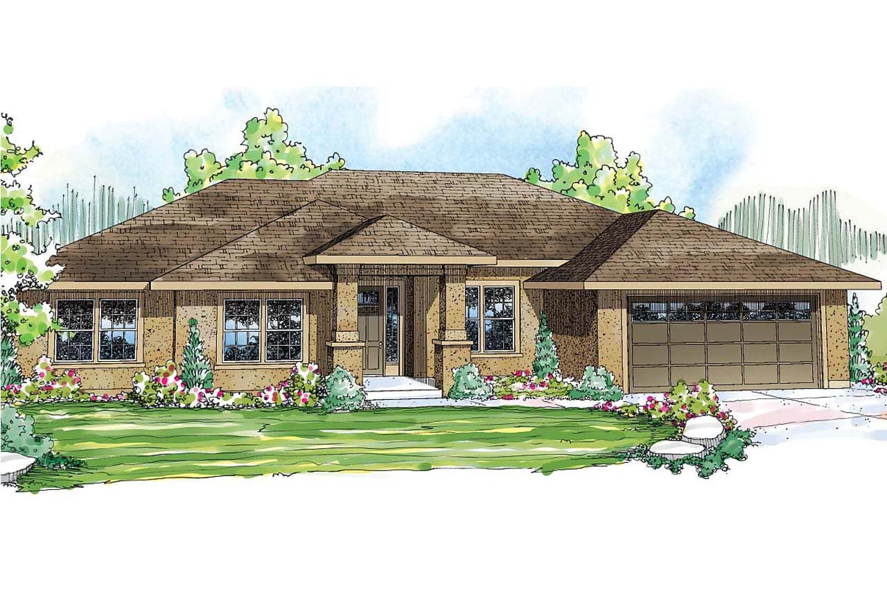Prairie House Plans - 30-790 - Associated Designs