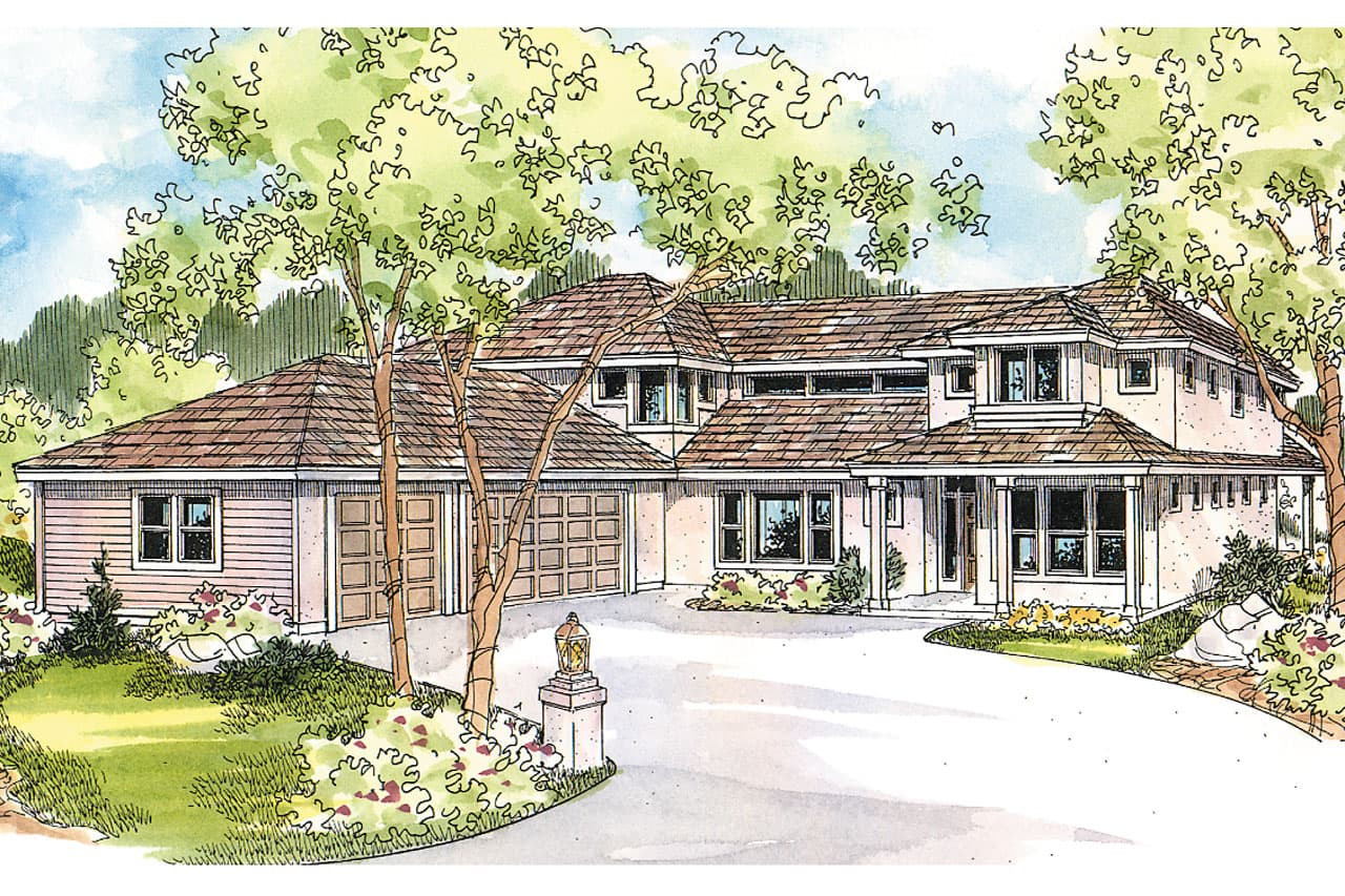 Georgian House Plans | Downhill Slope | Sloped Lot House Plans ...