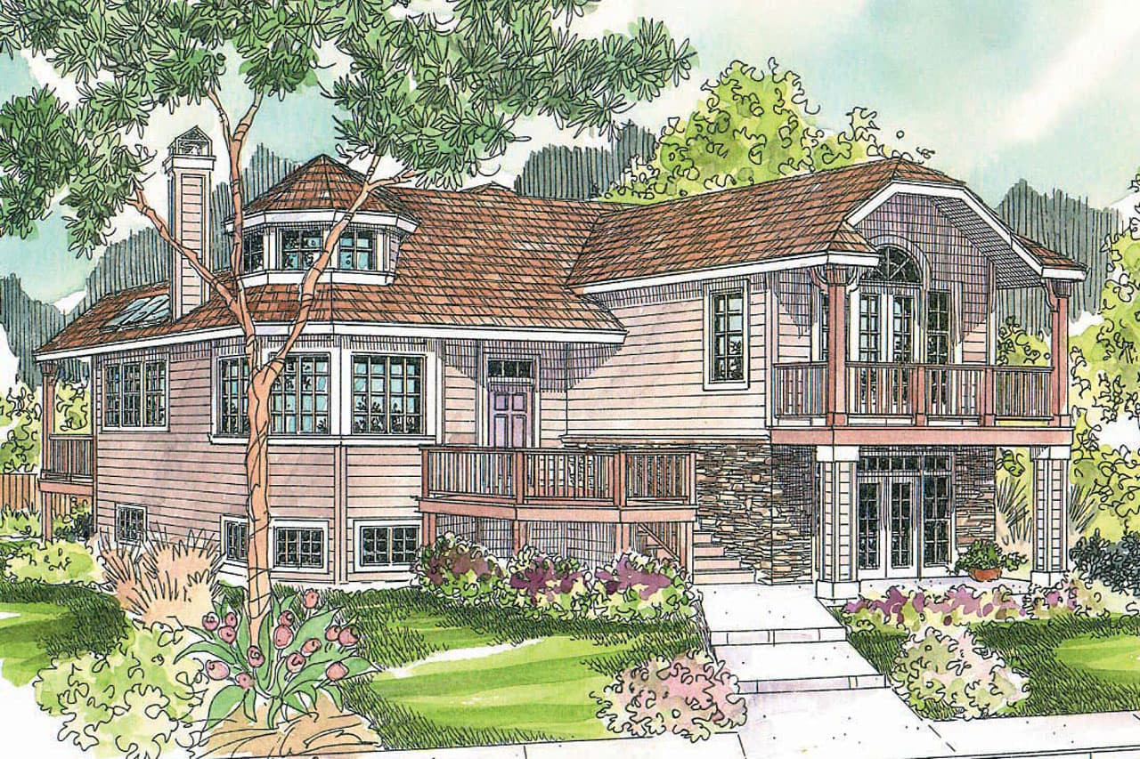 Cape Cod Style House Plans | Sloped Lot House Plans - Associated Designs
