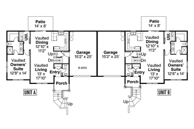 Duplex Plans | Split Level Floor Plans | Craftsman Style - Associated ...