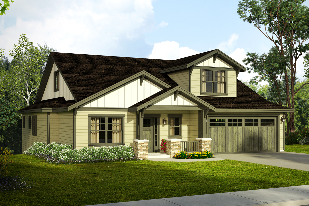 New Craftsman House Plan for a Downhill Sloped Lot - Associated Designs