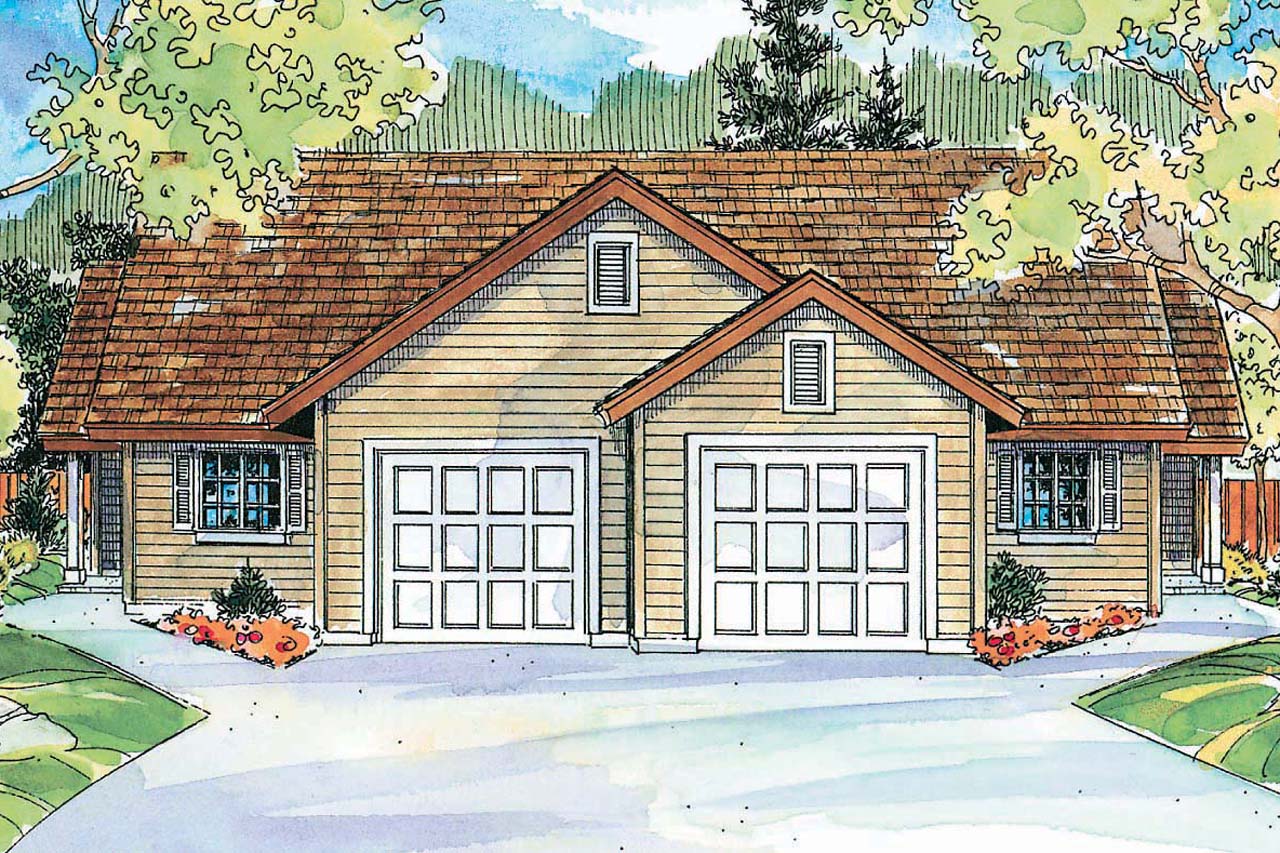 3 Bedroom Cottage Style Duplex Plan - Associated Designs