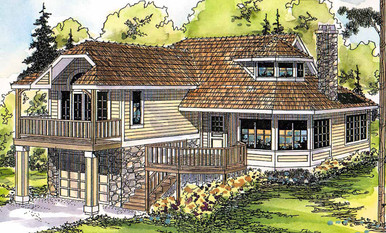 House Plans for Uphill Sloping Lots | Upslope House Plans - Associated ...