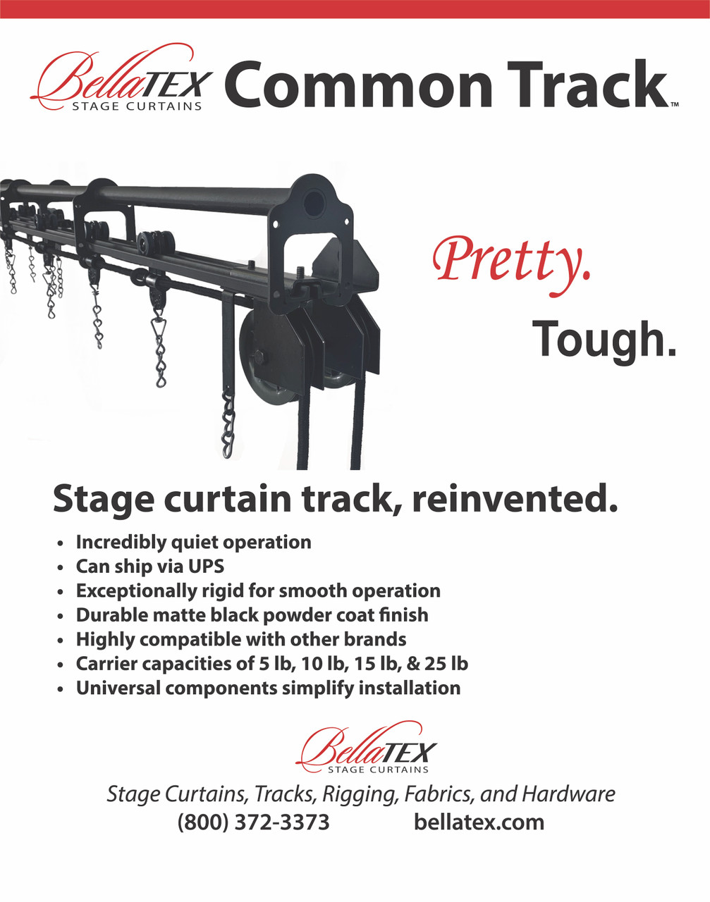 Common Track System, Rope Operated, 5 lb / carrier