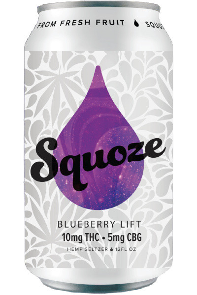 Squoze Blueberry Lift 10mg THC 5mg CBG 4pk 12oz cans - Surdyk's