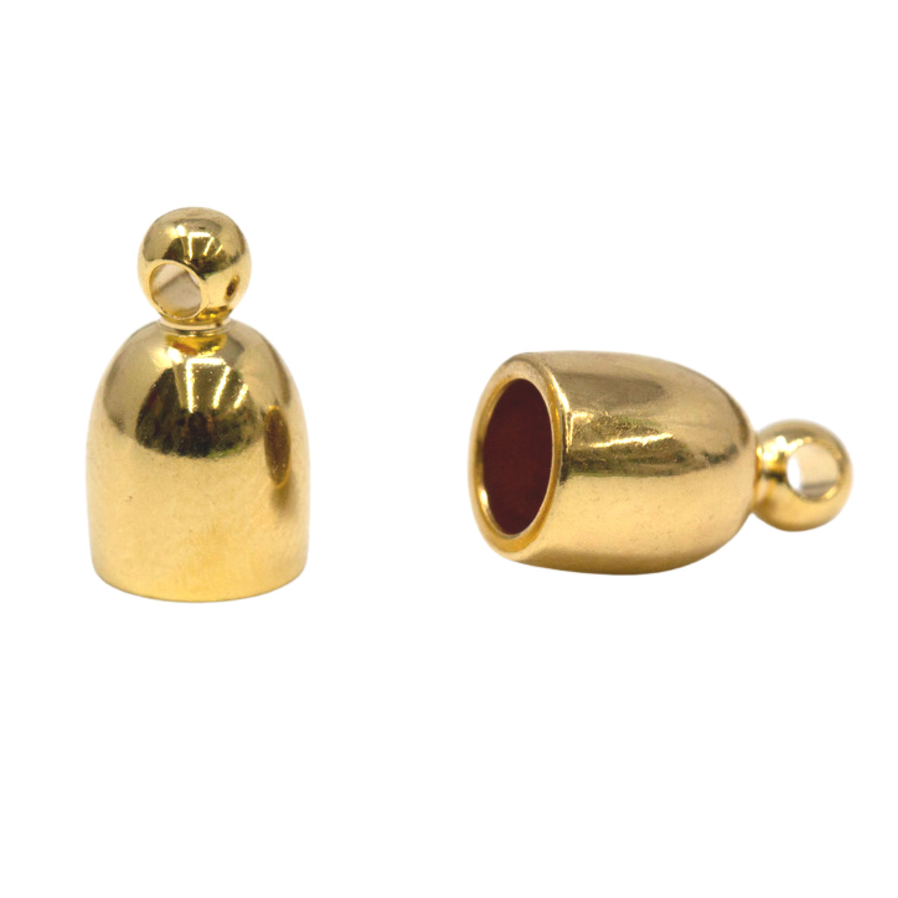 Gold Plated 4mm Bullet End Caps - 1 Pair - Bead World