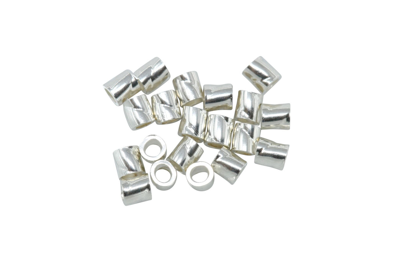 Sterling Silver 2x2mm Twisted Crimps - 20 Pieces