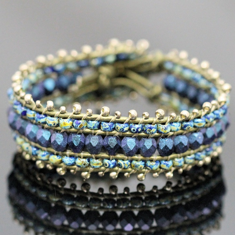 Leather Wrap Cuff Bracelet Kit - Deep Waters