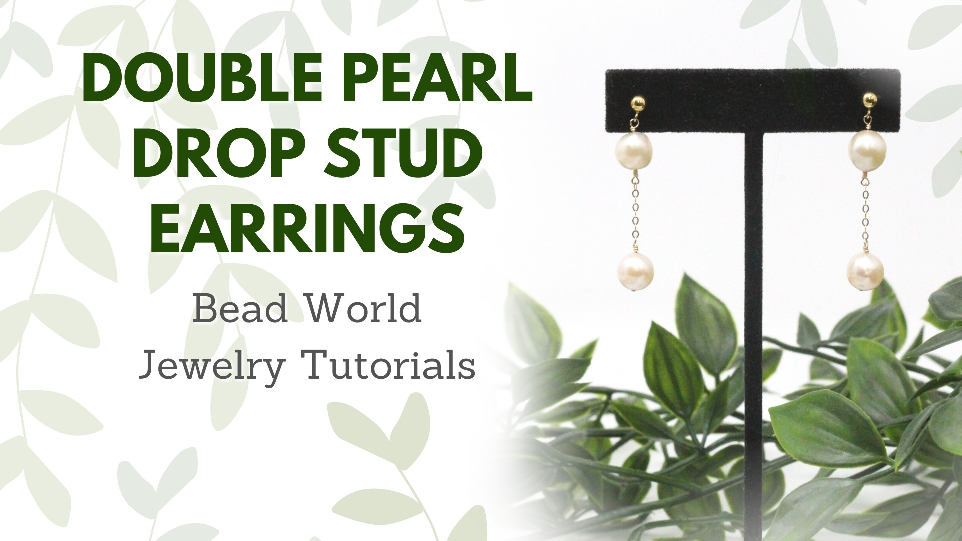 Double Pearl Drop Stud Earrings - Bead World