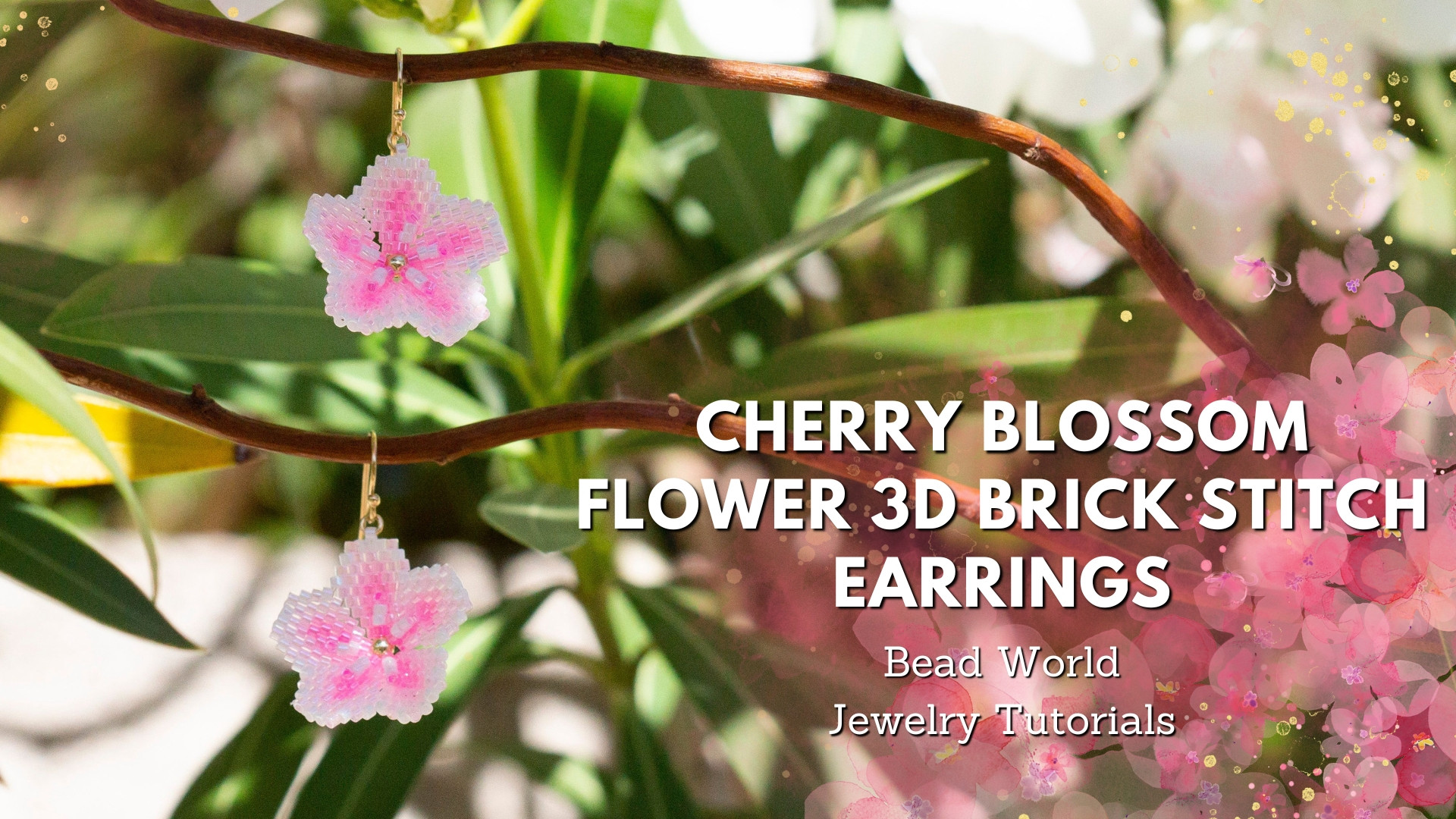 Cherry Blossom Flower 3D Brick Stitch Earrings - Bead World