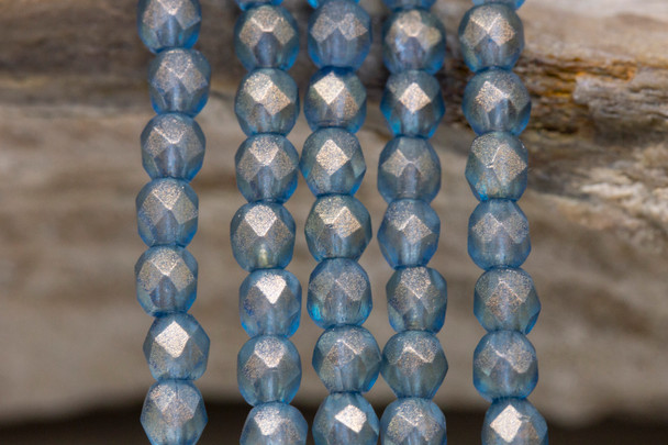 Fire Polish 3mm Faceted Round - Halo Shadows