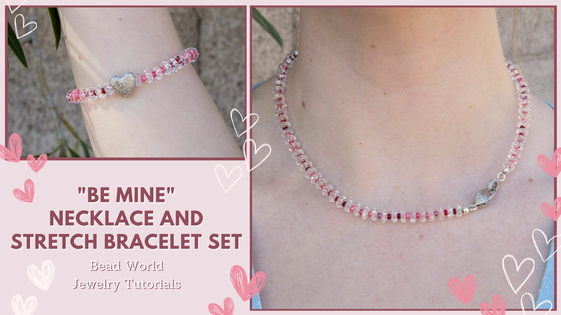 "Be Mine" Necklace and Stretch Bracelet Set - Bead World