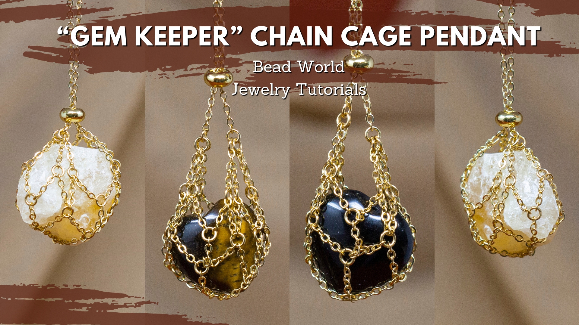 "Gem Keeper" Chain Cage Pendant Necklace - Bead World