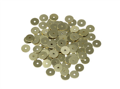 6mm Skinny Disc Spacers Gold Plated Brass - 100 Pieces