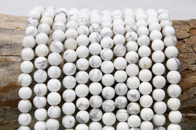 Howlite Polished White 6mm Round