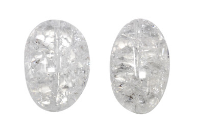 Crystal Quartz Polished 22x19mm Cracked Pebble Bead