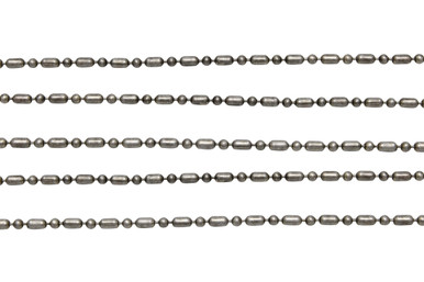 Antique Silver 1.5mm Dot and Dash Ball Chain - Sold by 6 Inches