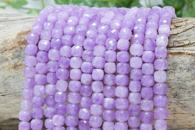 Dyed Lilac Quartz Polished 7mm Faceted Cube
