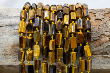 Tiger Eye Polished 8-9x11-12mm Irregular Cuboid - Bead World