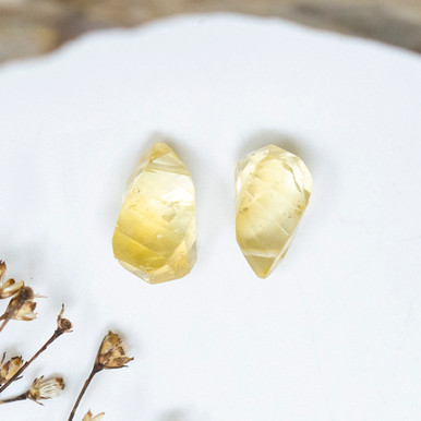 Citrine Polished 6-7x9-11mm Twisted Faceted Drop - Bead World