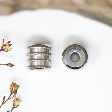 Stainless Steel 8mm 3 Groove Column Bead - Bead World