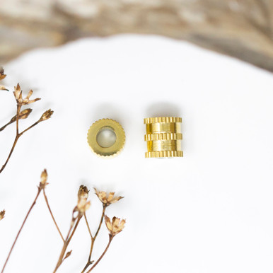 Gold Plated Stainless Steel 6x5mm 3 Groove Column Bead - Bead World