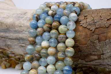 Blue Calcite Mixed Polished 10mm Round