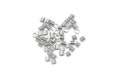 Sterling Silver 1x1mm Micro Crimps - 50 Pieces