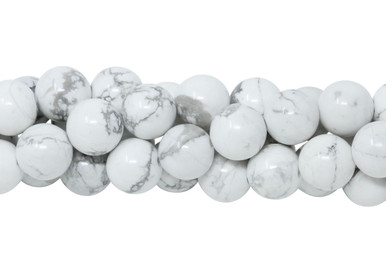 Howlite Polished White 8mm Round