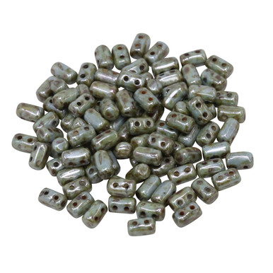 Matubo Czech Glass Rulla Beads -- Chalk Lazure Blue